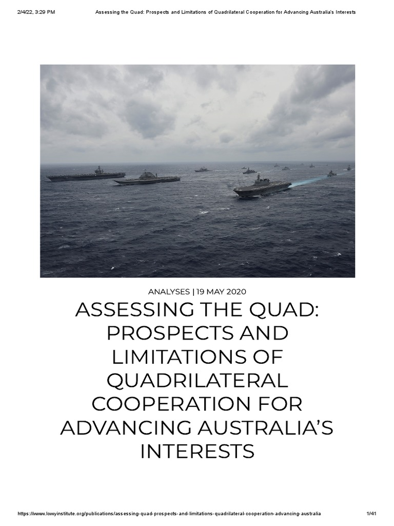 Quad's Role in Australia's Strategy | PDF
