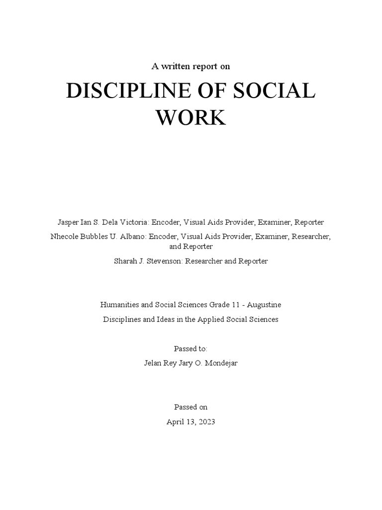Disciplines of Social Work | PDF | Social Work | Social Justice