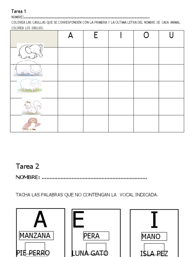 Ejercicios Lecto Escritura | PDF