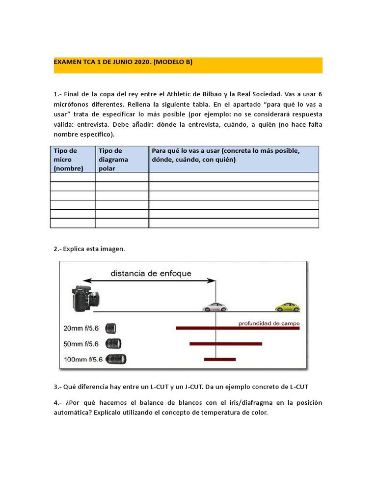 EXAMEN TCA 1 DE JUNIO MODELO Bdocx | PDF