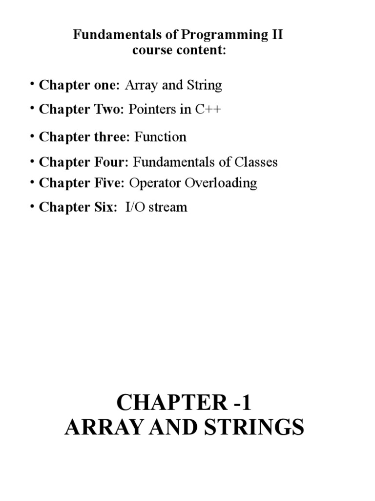 Fundamentals of Programming II Course Content | Download Free PDF | Data Type | String (Computer ...