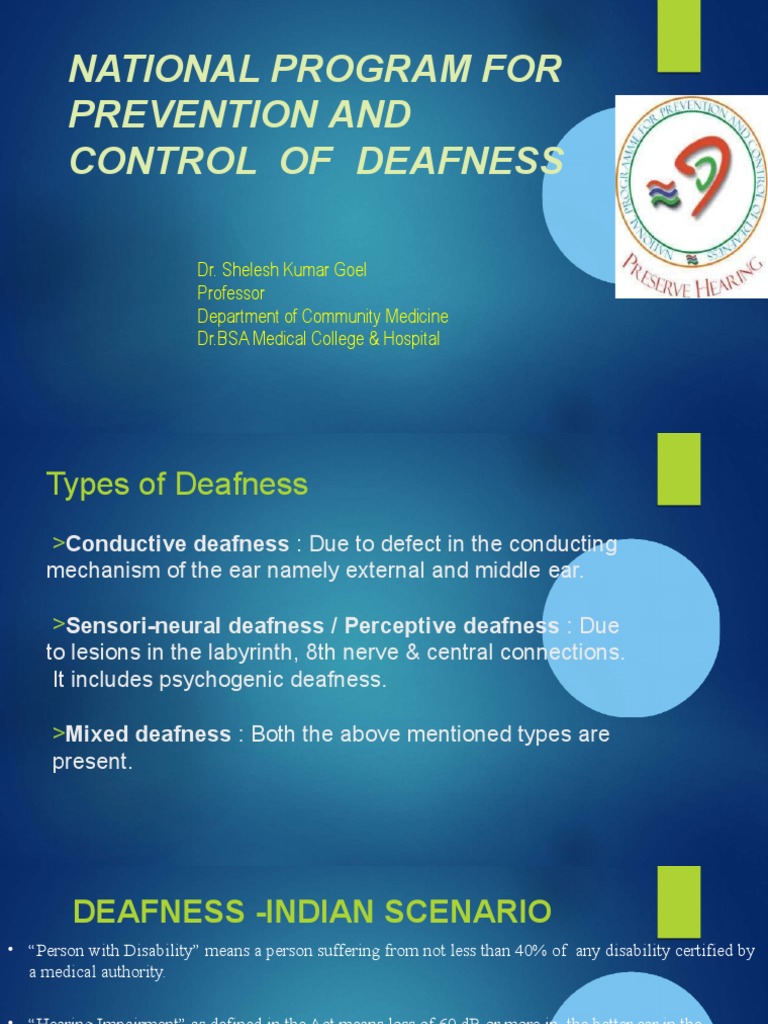 Lecture NPPCD Deafness | PDF | Hearing Loss | Hearing