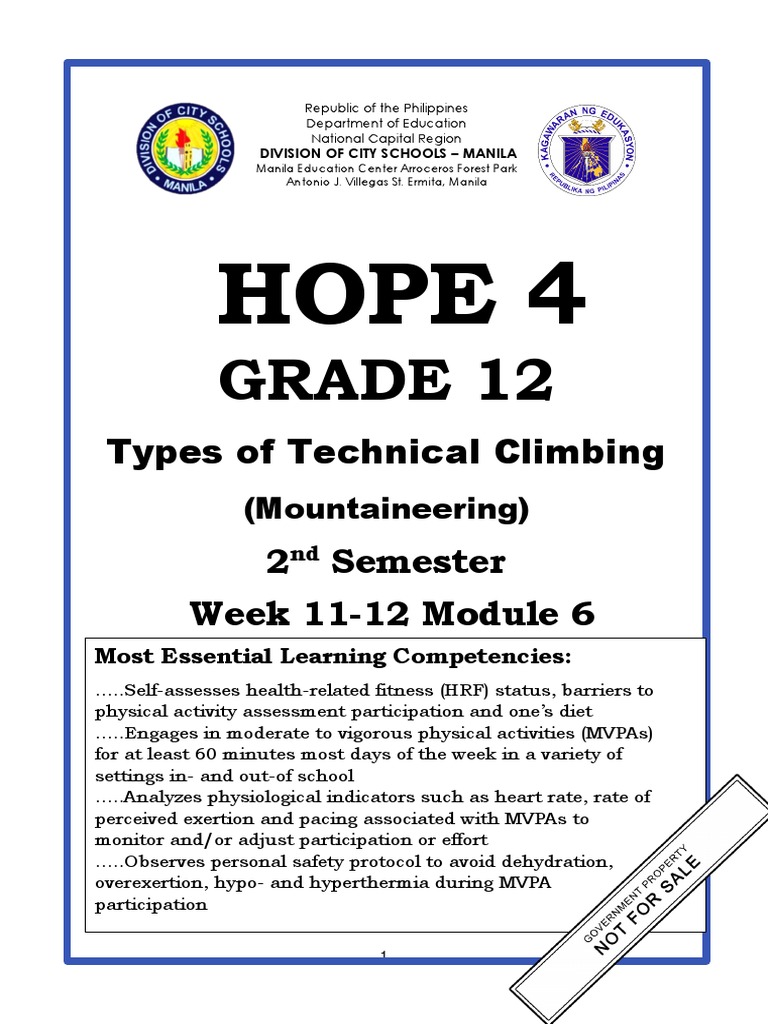 HOPE-4 Q3 Mod6 | Download Free PDF | Rock Climbing | Mountaineering