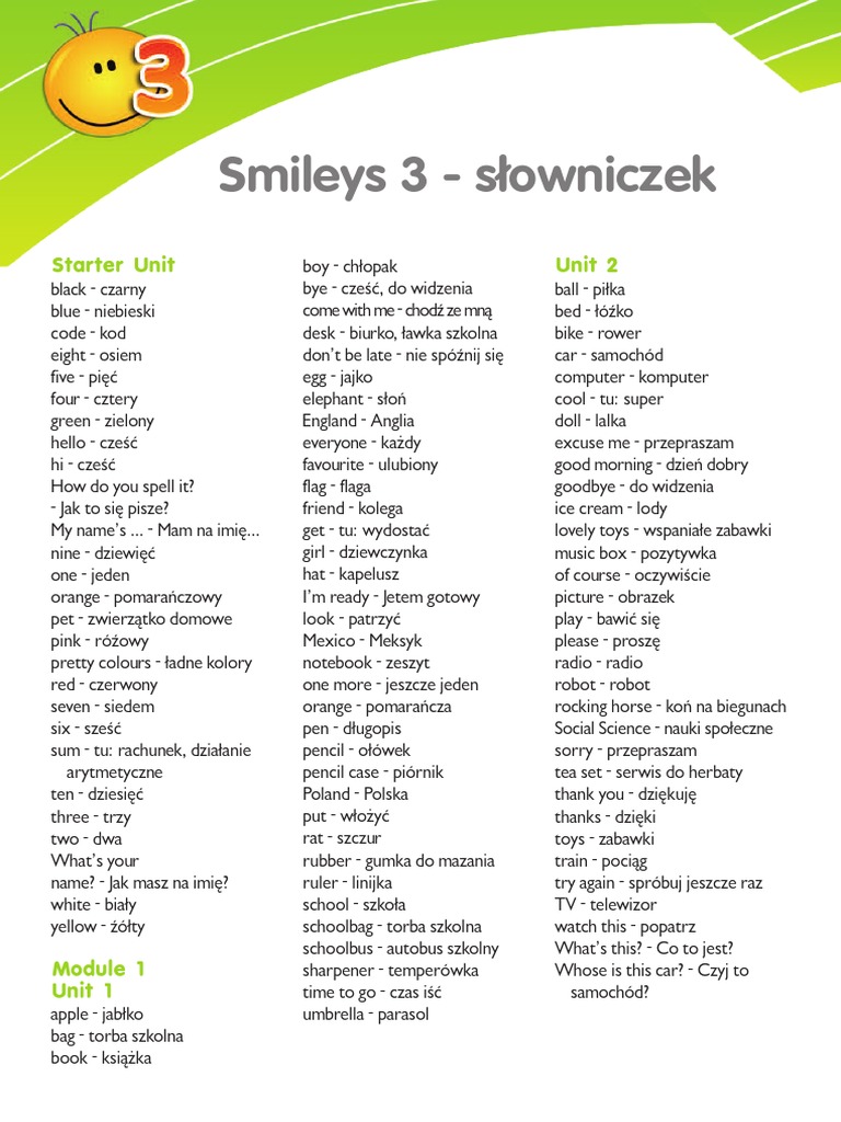 1 Smileys 3 Word List | PDF