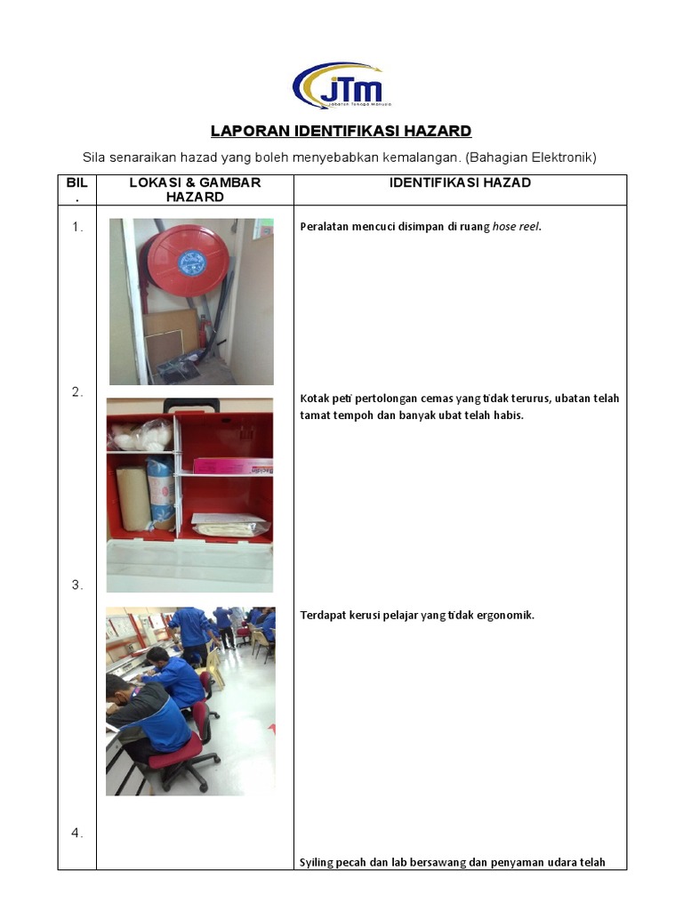 Laporan Identifikasi Hazard: Sila Senaraikan Hazad Yang Boleh ...
