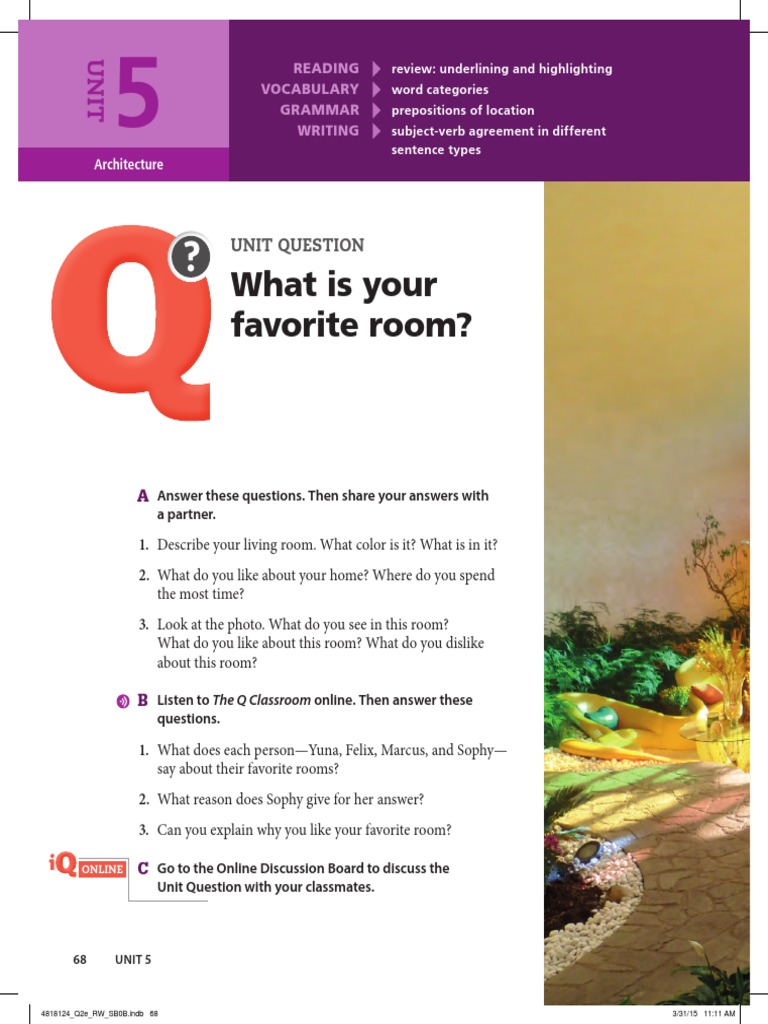 Unit 5: Exploring Favorite Rooms | PDF