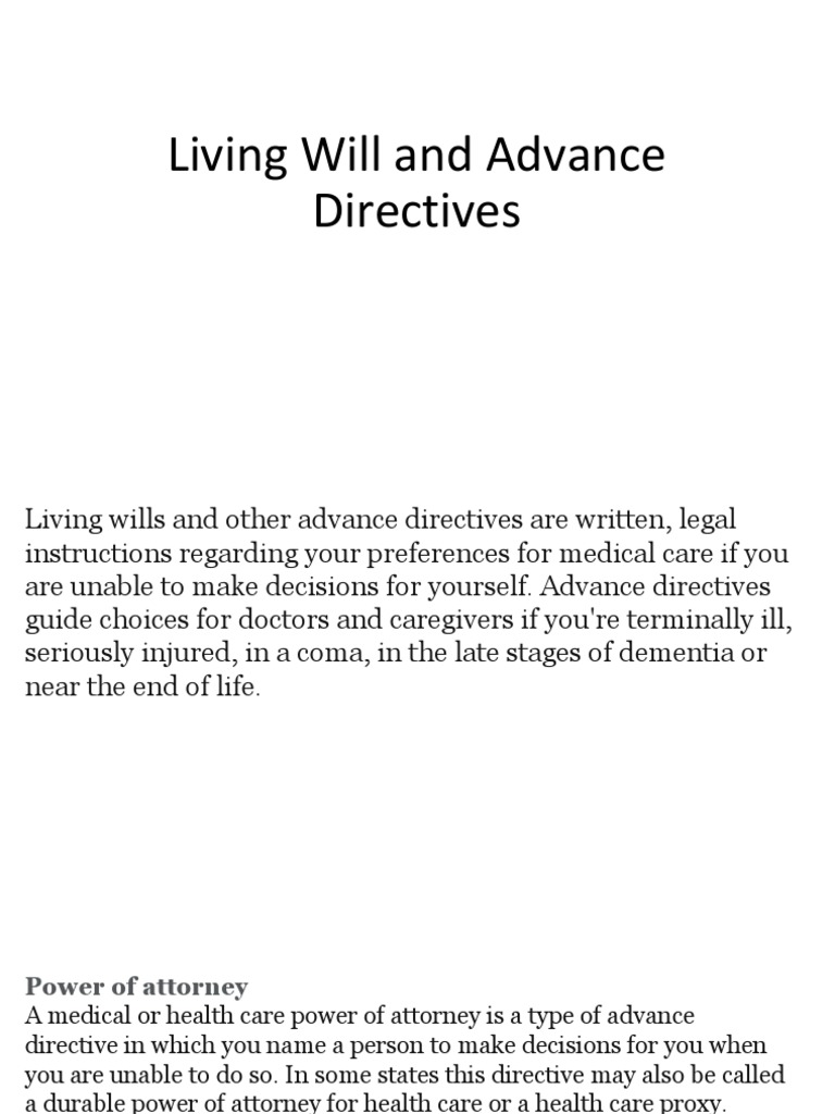Advance Directives & Living Wills Guide | PDF | Medical Humanities ...