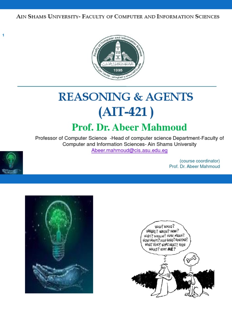 Reasoning & Agents: Prof. Dr. Abeer Mahmoud | PDF | Applied Mathematics | Systems Theory
