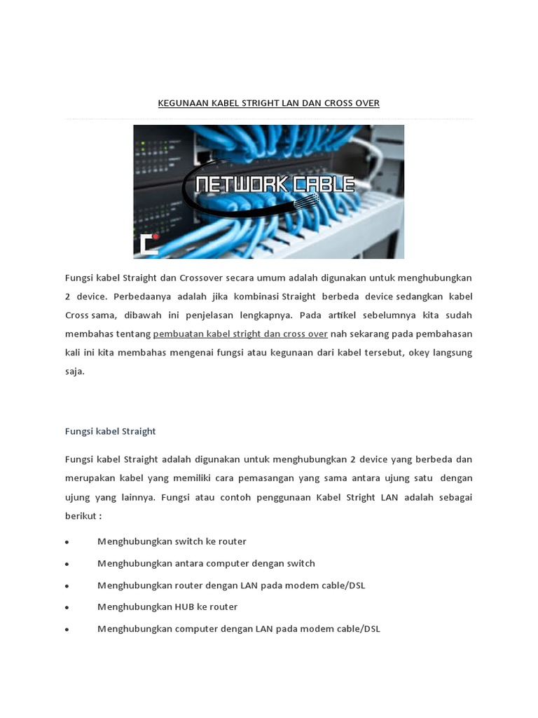 Urutan Crimping Kabel RJ45 Straight | PDF