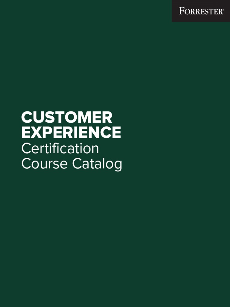 Forrester - Certification Customer Experience Certification Course ...