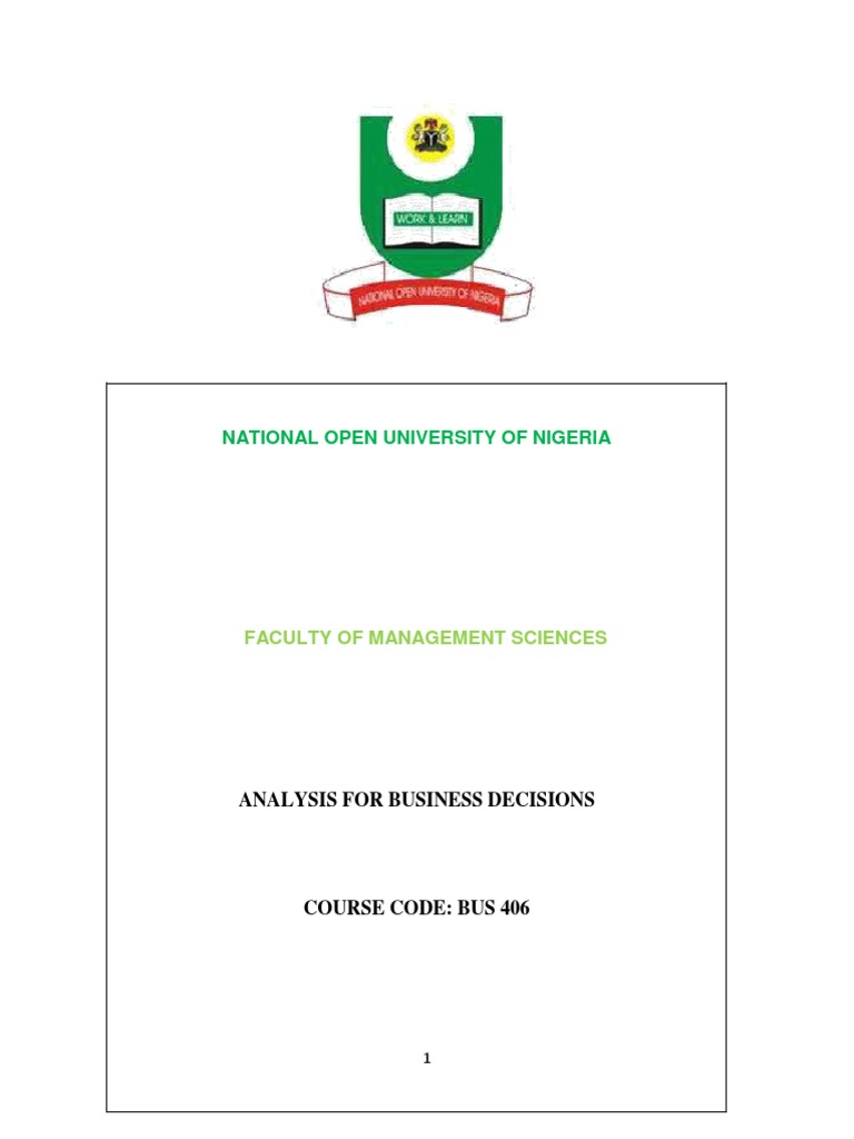 Analysis For Business Decisions Textbook PDF Mathematics Decision