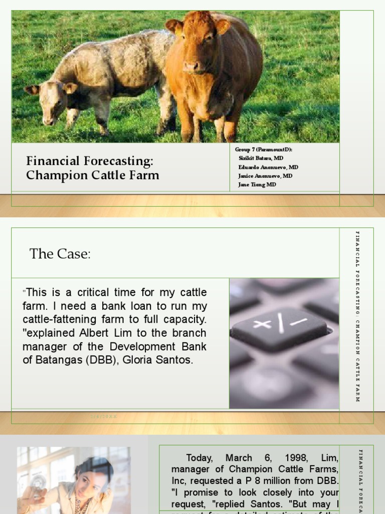 Financial Forecasting: Champion Cattle Farm | PDF | Credit | Finance ...