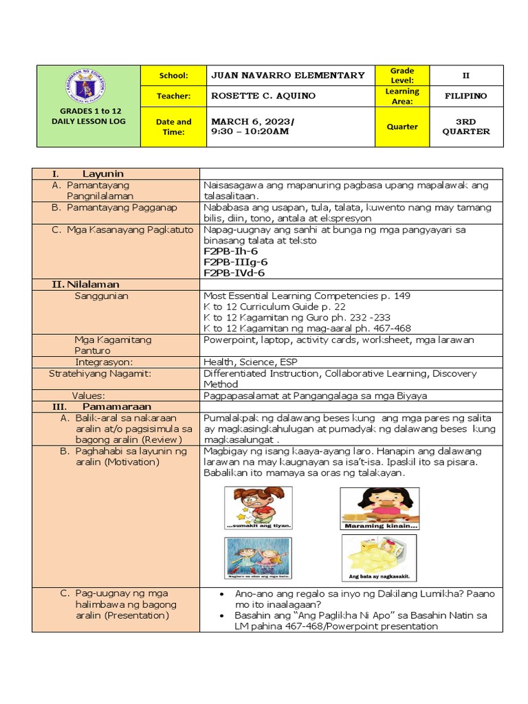 LP - FILIPINO - SANHI at BUNGA New | PDF