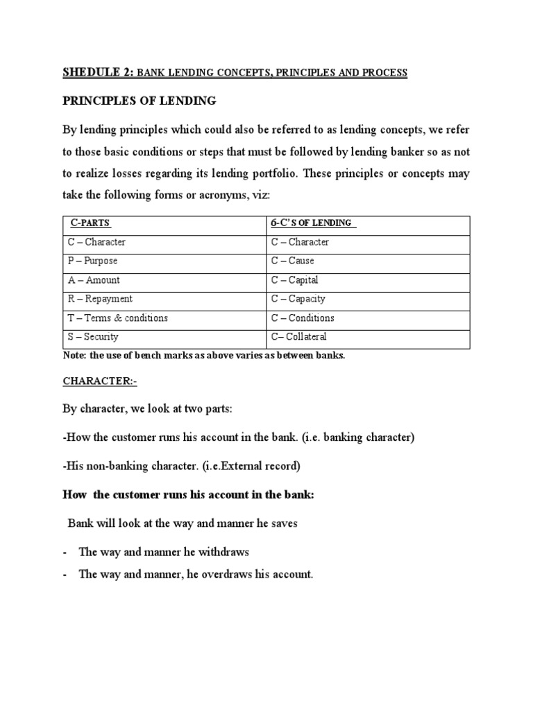 Bank Lending Principles Guide | PDF | Loans | Banks