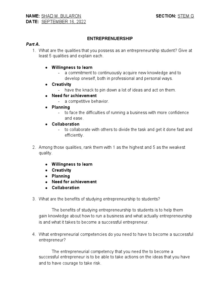 Entrepreneur Assignment | PDF | Entrepreneurship | Communication