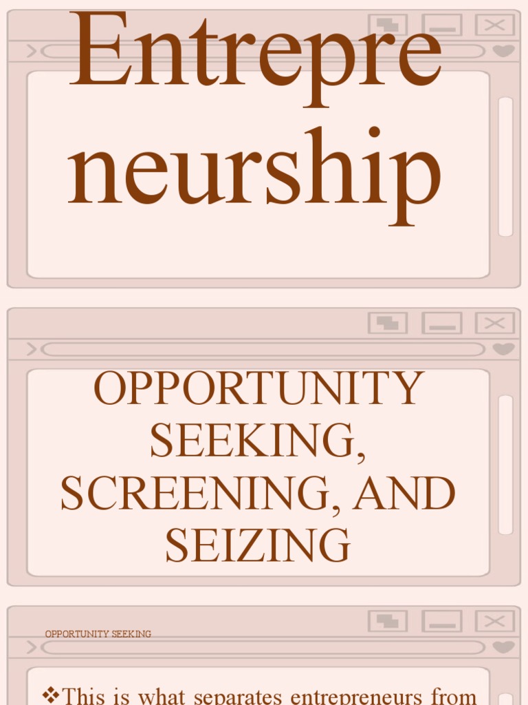 Importance of Opportunity Seeking in Entrepreneurship | PDF ...