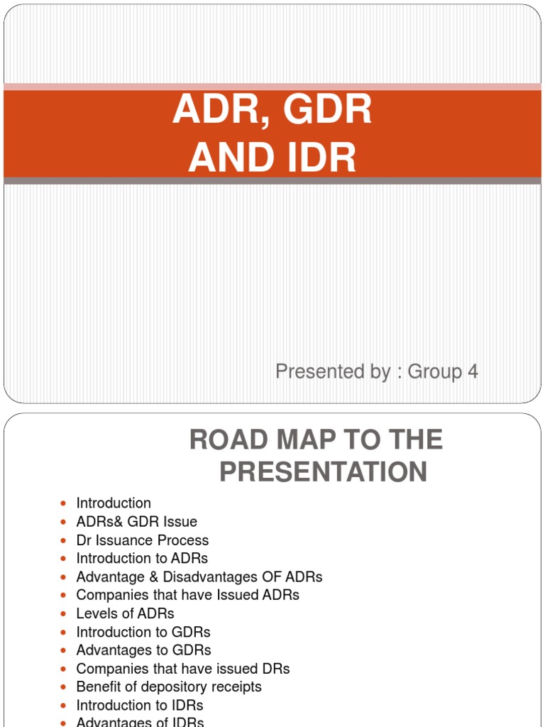 Adr, GDR and Idr: Presented By: Group 4 | PDF | American Depositary ...