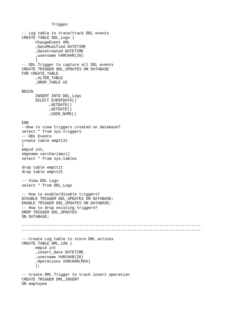 Triggers Pdf Computer Data Computer Programming