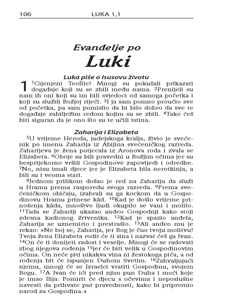 Croatian Bible 42 Luke | PDF