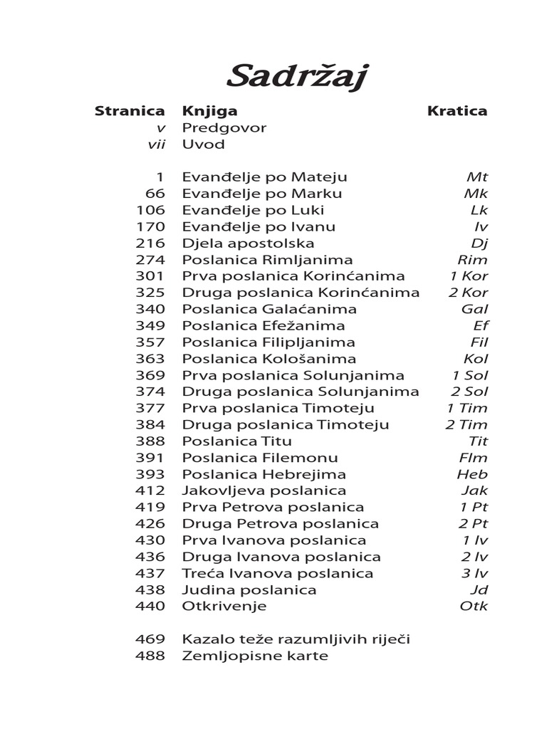 Croatian Bible 00 Front Matter | PDF