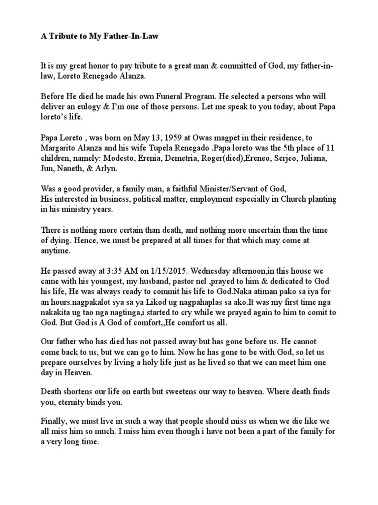 A Tribute To My Father | PDF