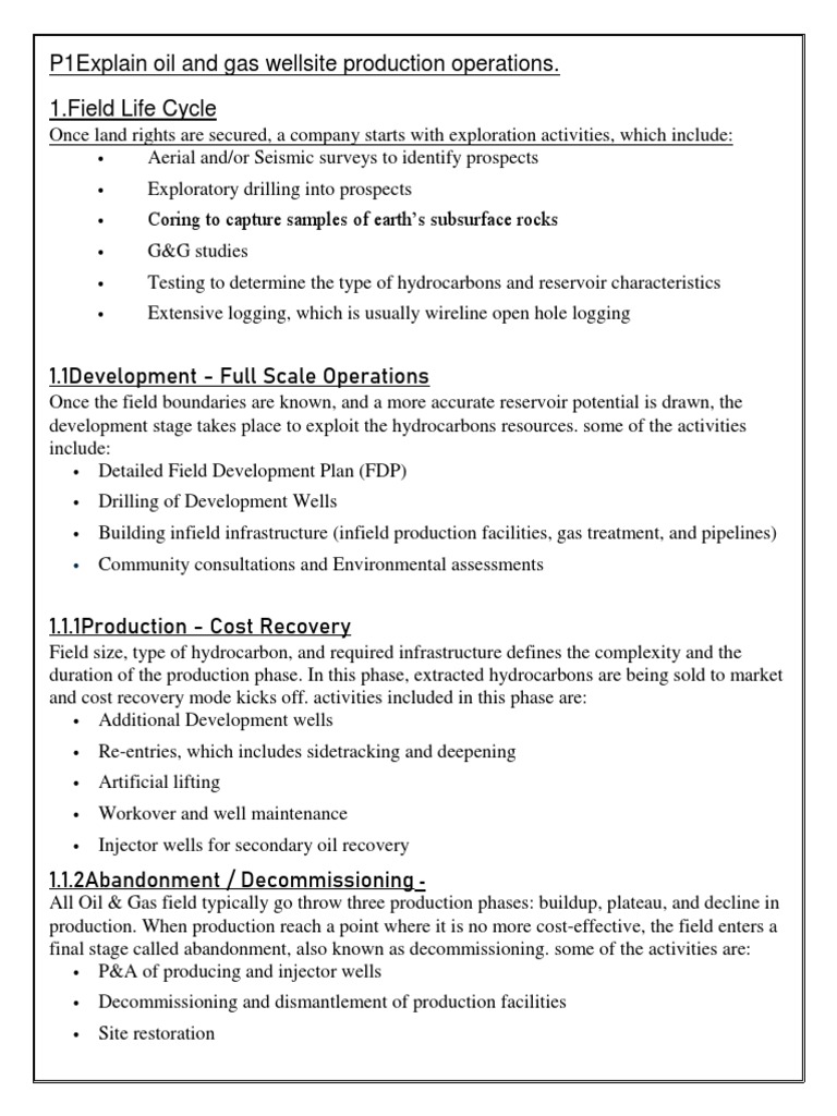 A Comprehensive Overview of Oil and Gas Wellsite Production Operations ...