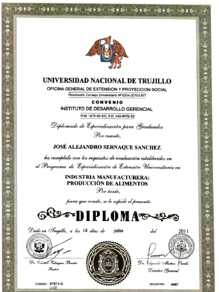 Diploma U Trujillo | PDF