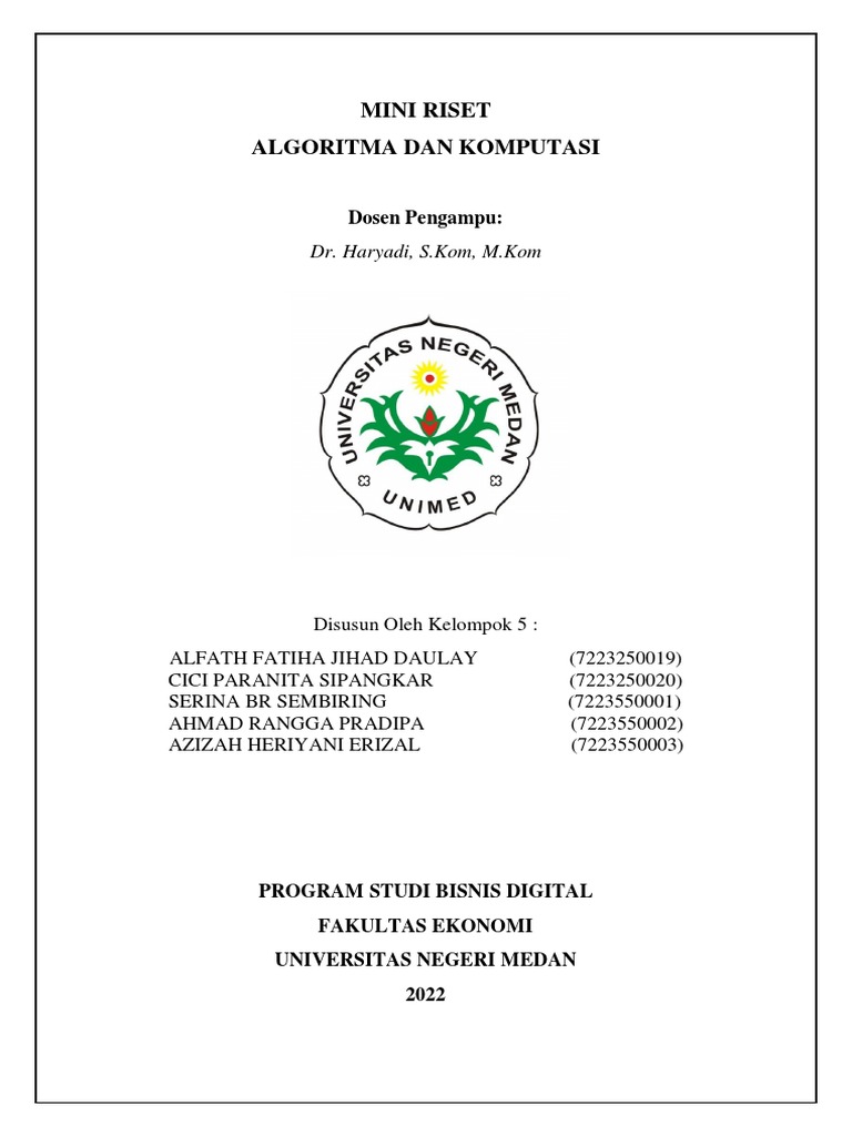 Mini Riset Algoritma Dan Komputasi Kelompok 5 | PDF