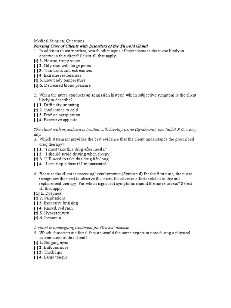 Thyroid & Parathyroid Nursing Guide | PDF | Gallbladder | Pancreas