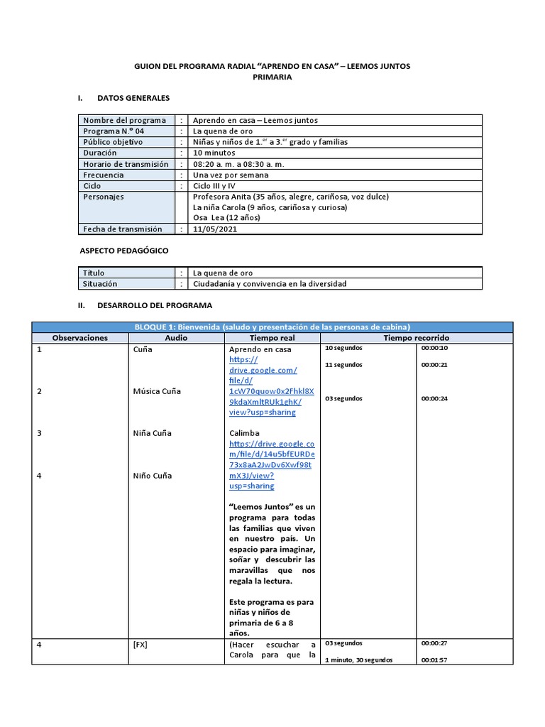 Leemos Juntos Primaria 1 2 Y 3 4 11 Mayo Pdf