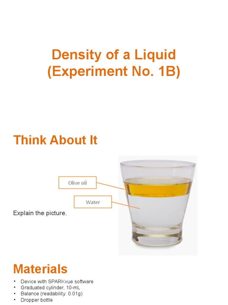 EXPT #01B - DENSITY OF A LIQUID (Lab Intro) | PDF