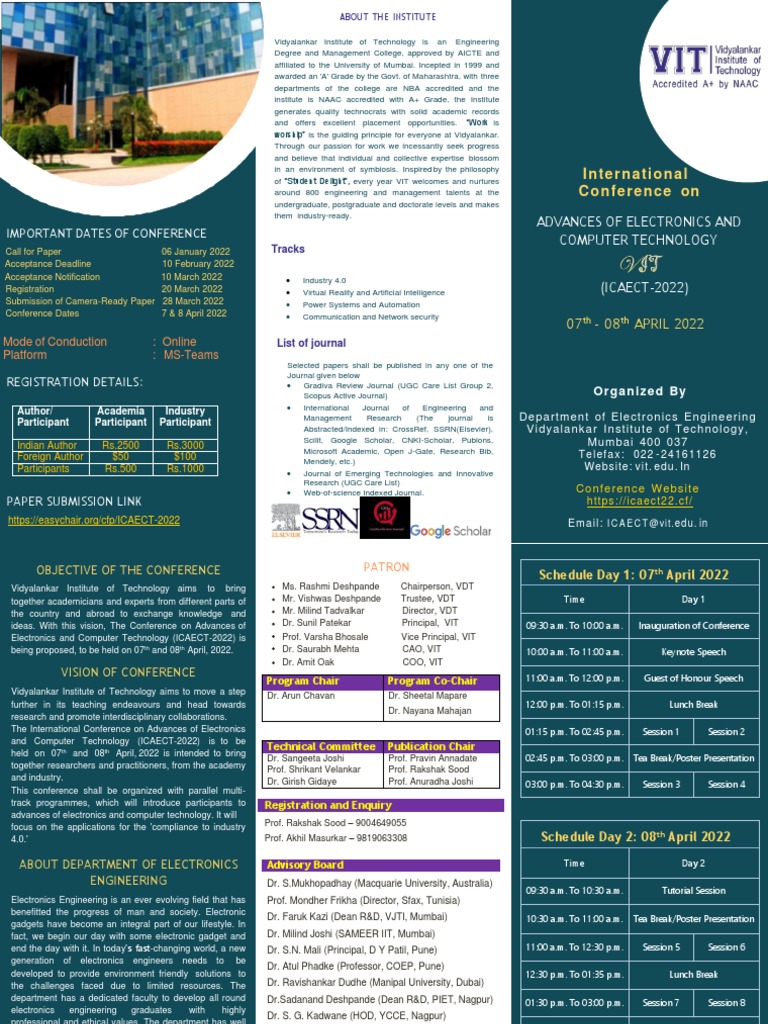 Conference Brochure | PDF | Academia