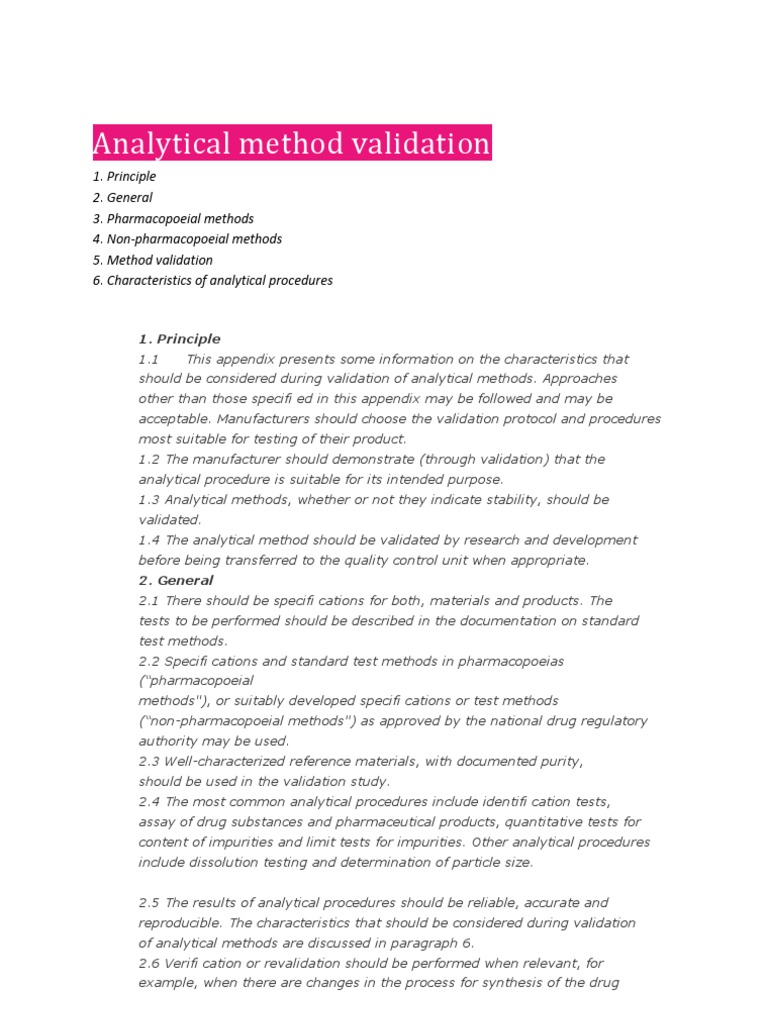 Analytical Method Validation | PDF | Detection Limit | Accuracy And Precision