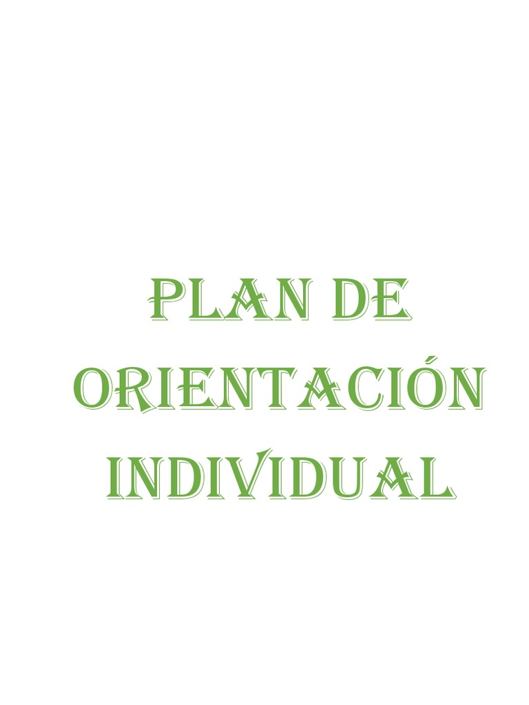 Plan de Orientación Individual | PDF