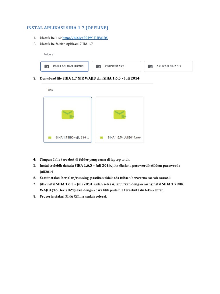 Panduan Singkat SIHA | PDF