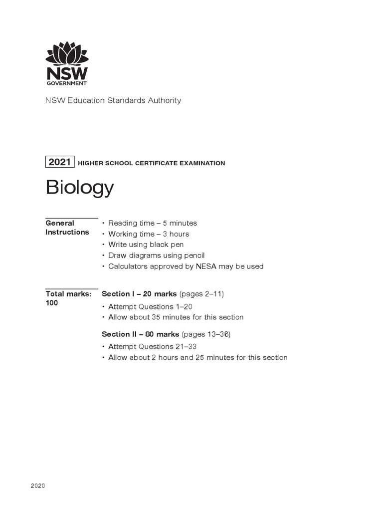 2021 HSC Biology | PDF | Gene | Mutation