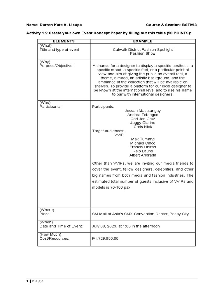 Event Proposal Full | PDF