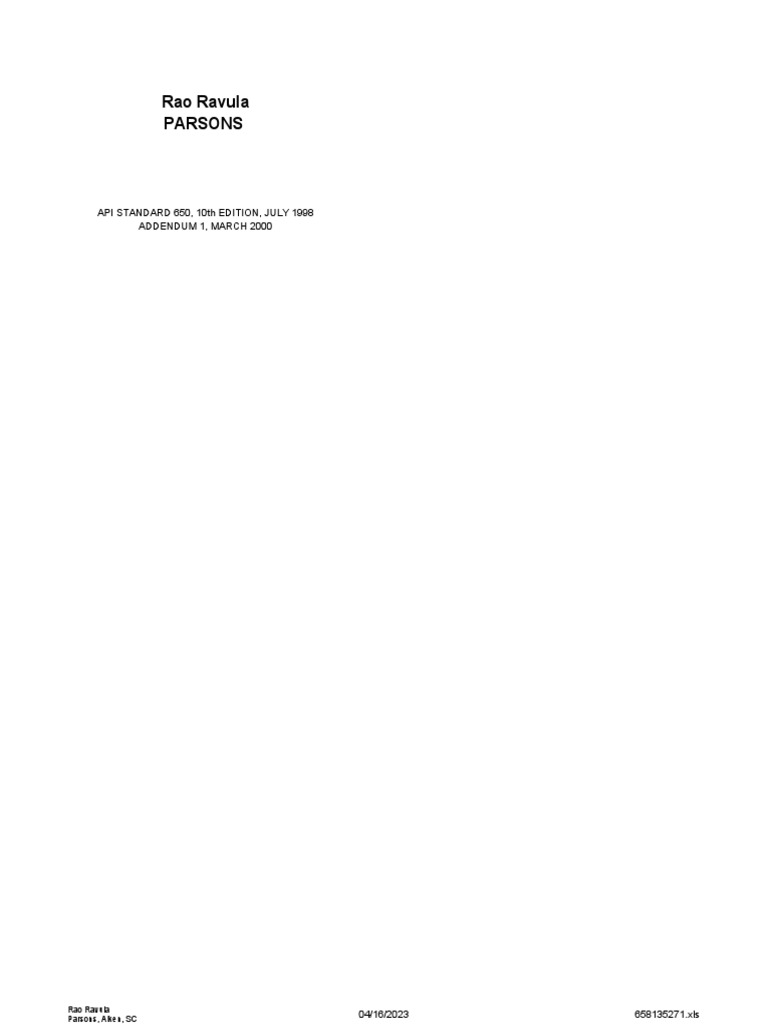API 650 Storage Tank Design Data | PDF | Bending | Civil Engineering