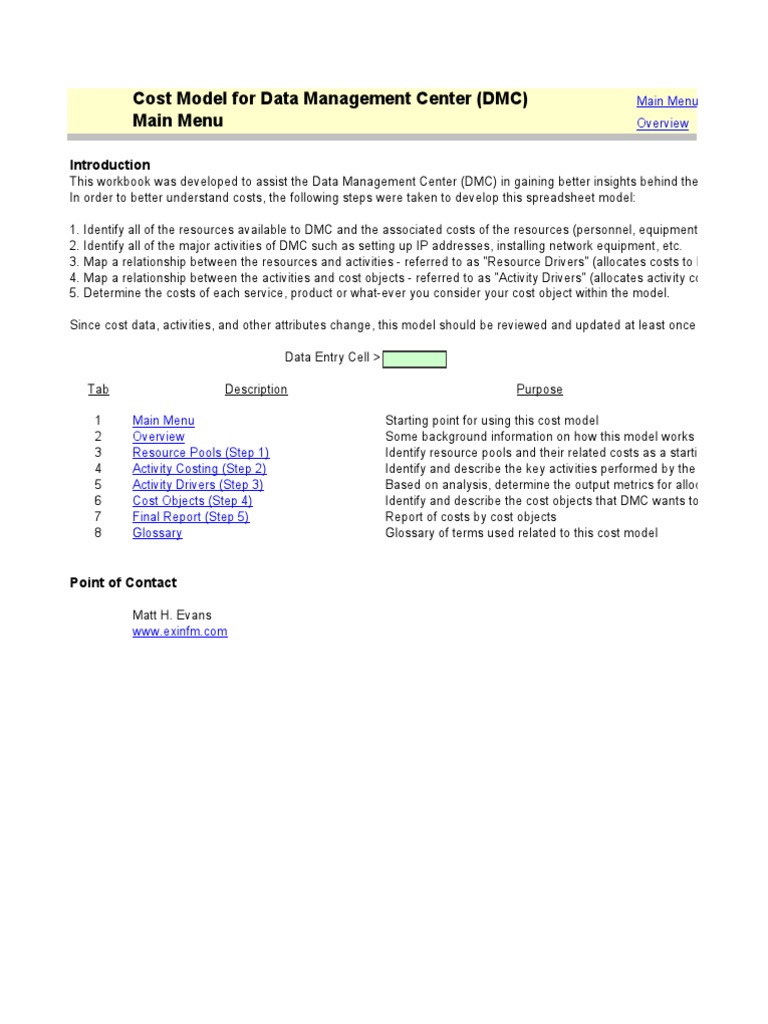 Cost Model for Data Management Center (DMC): An Overview | PDF ...