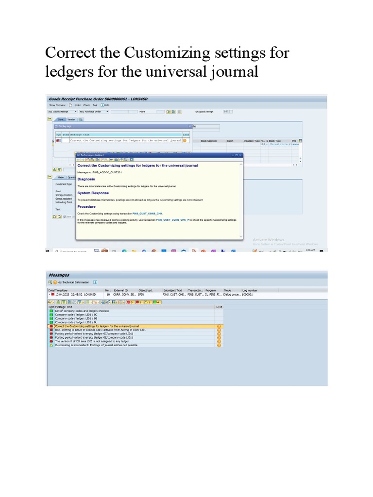 Customize Universal Journal Ledger Settings | PDF