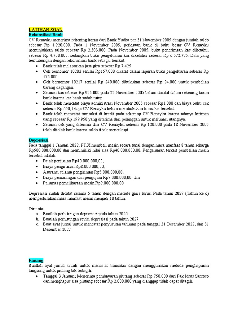 Latihan Soal AP2 | PDF