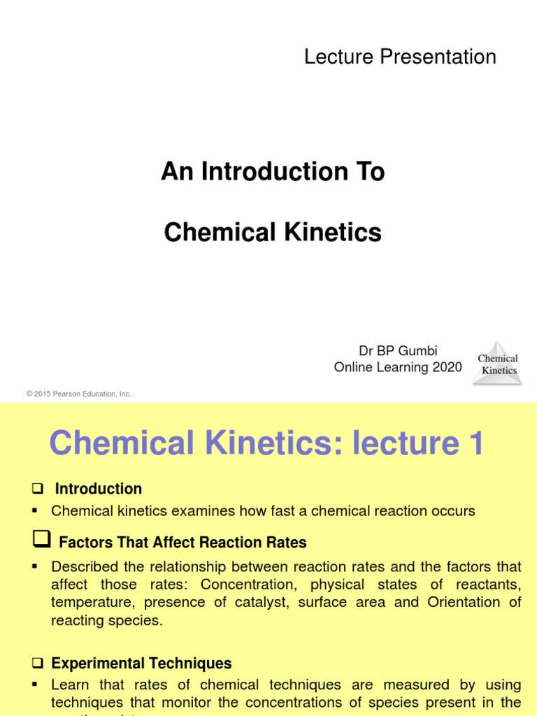 Chemical Kinetics Updated Lecture Slides | PDF | Reaction Rate ...