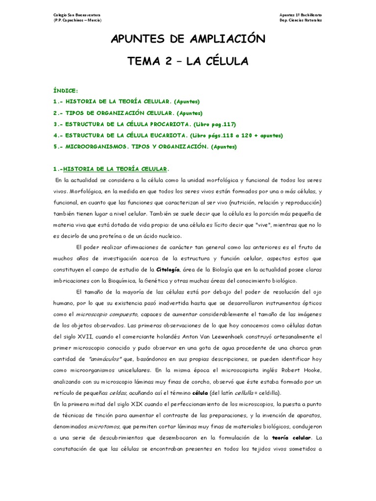 AMPLIACIÓN TEMA 2 (Biol - 1ºbachillerato) de | PDF