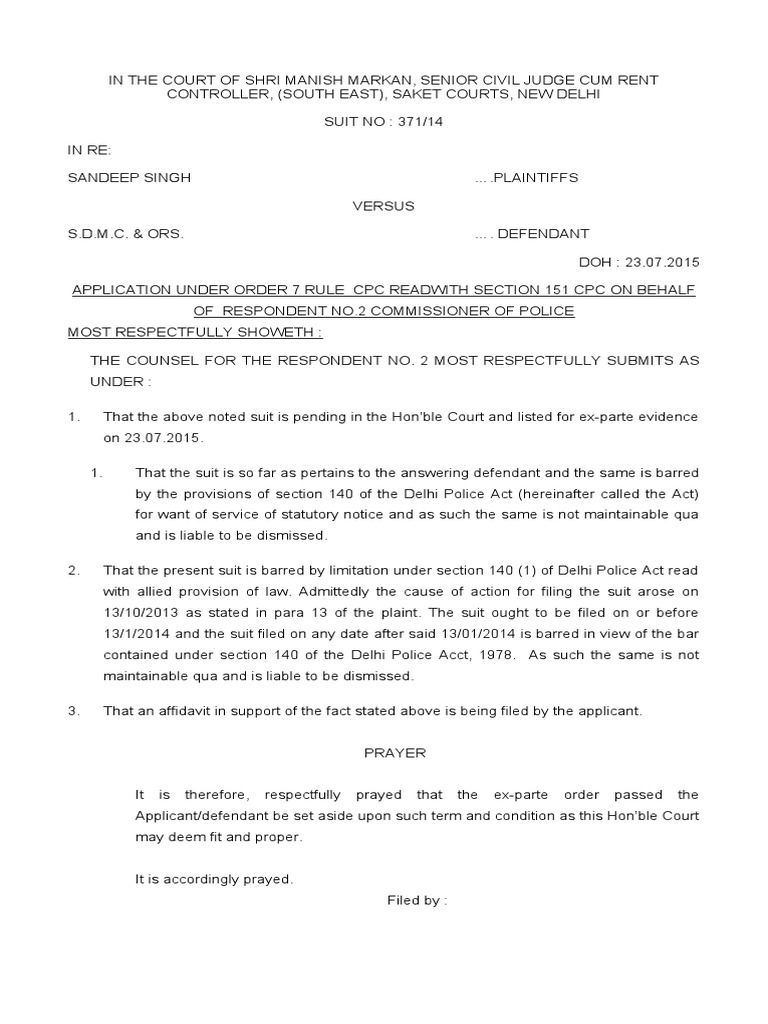 Sandeep Sinngh Vs SDMC | PDF | Lawsuit | Affidavit