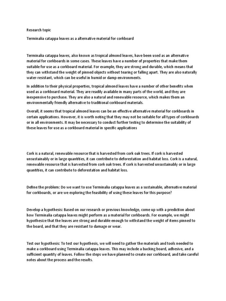 Research Topic | PDF | Hypothesis | Sustainability