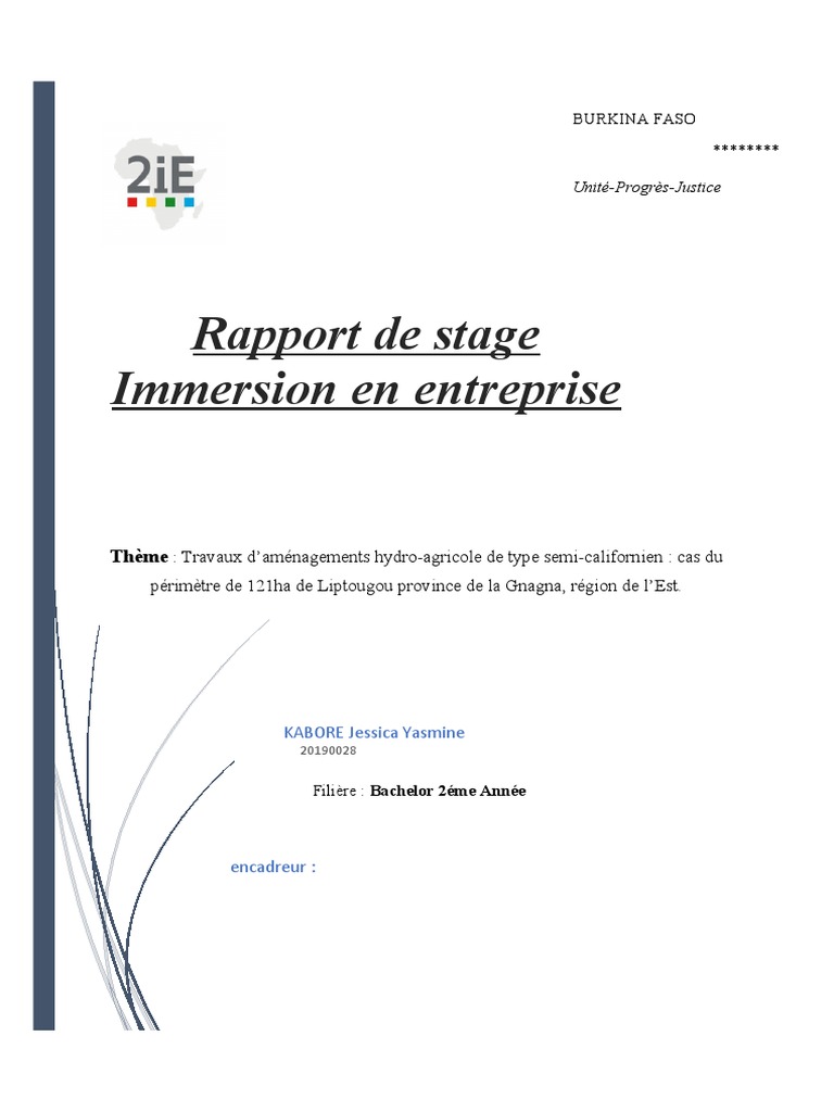 Rapport de Stage - Docx2 | PDF | Latrines | Irrigation