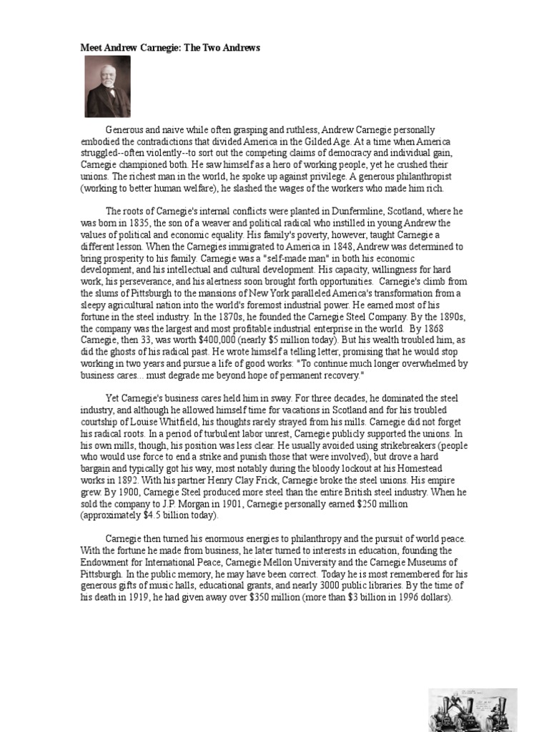 Carnegie: Captains of Industry or Robber Barons? | PDF | John D ...