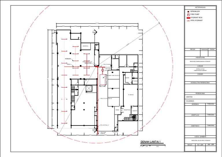 Denah Lantai 1: Sprinkler Fire Pump Hydrant Box Pipa Hydrant | PDF