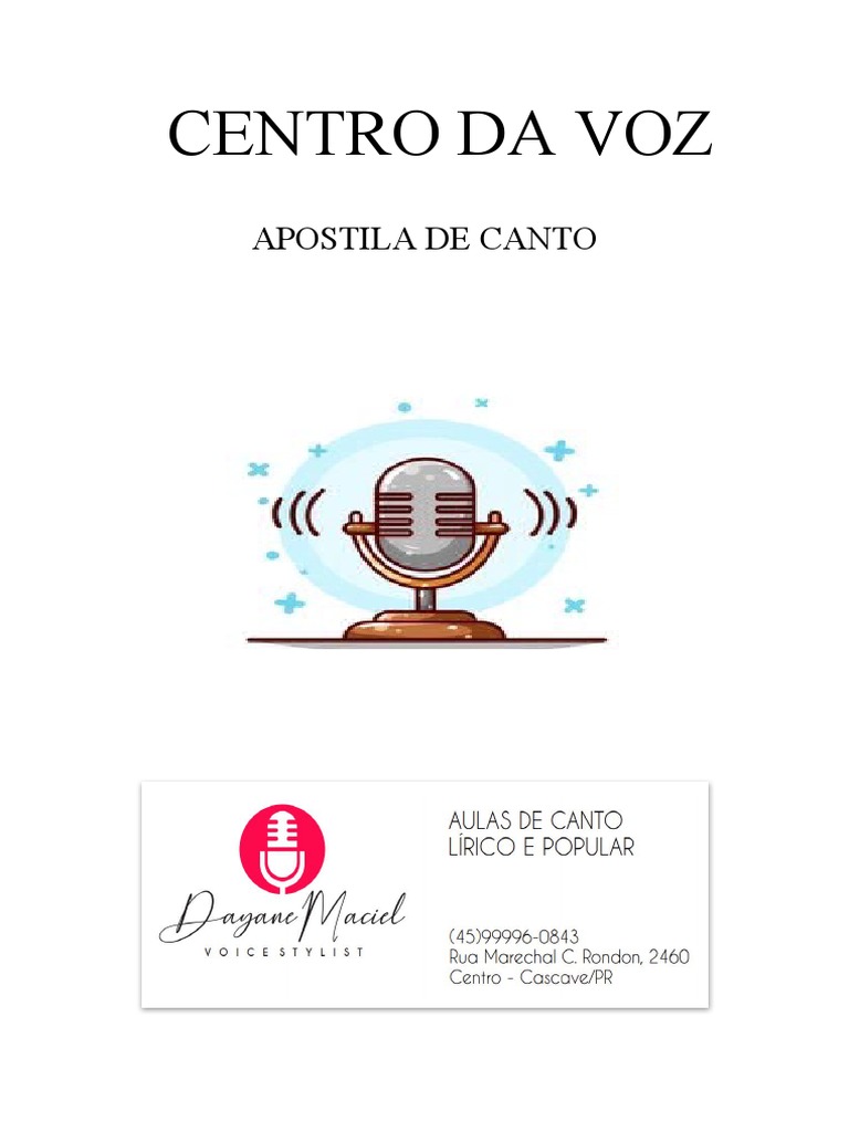 Apostila de canto completa com exercícios vocais | PDF | Canto | Fonema