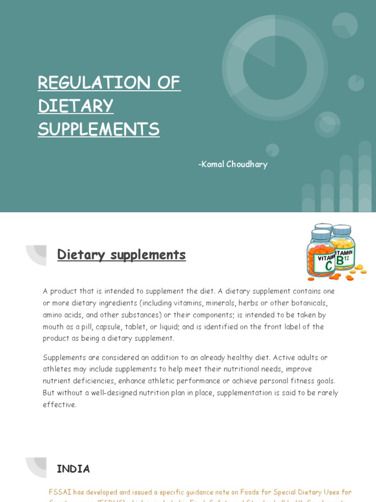 Regulation of Dietary Supplements | PDF | Dietary Supplements | Food ...